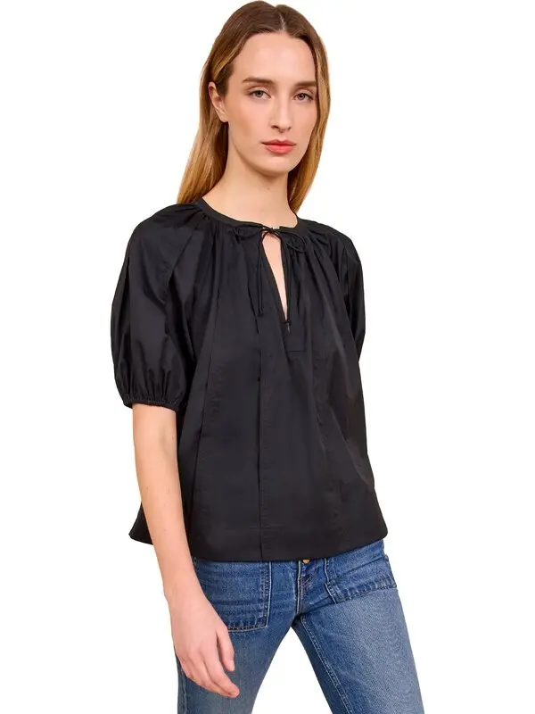 Ulla Johnson Loli Short Sleeve Blouse - Noir