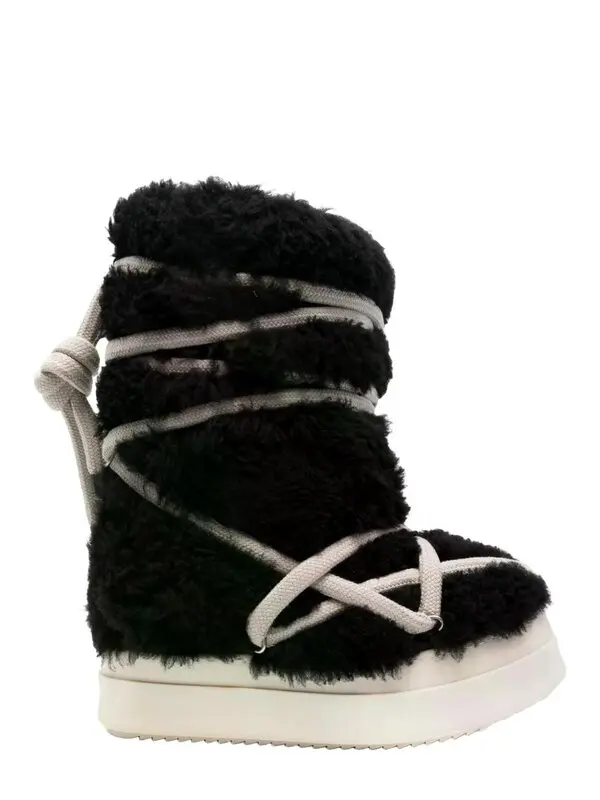 Rick Owens Lace-up Shearling Boots - Black