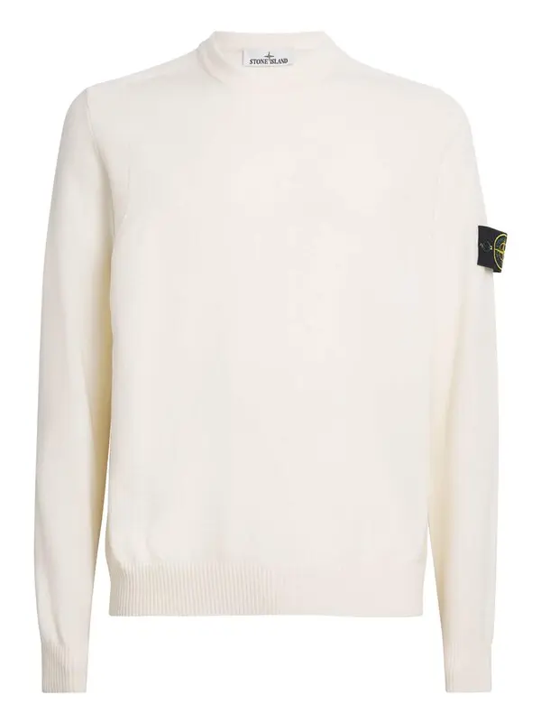 Stone Island Wool-blend Crew-neck Sweater - Ivory