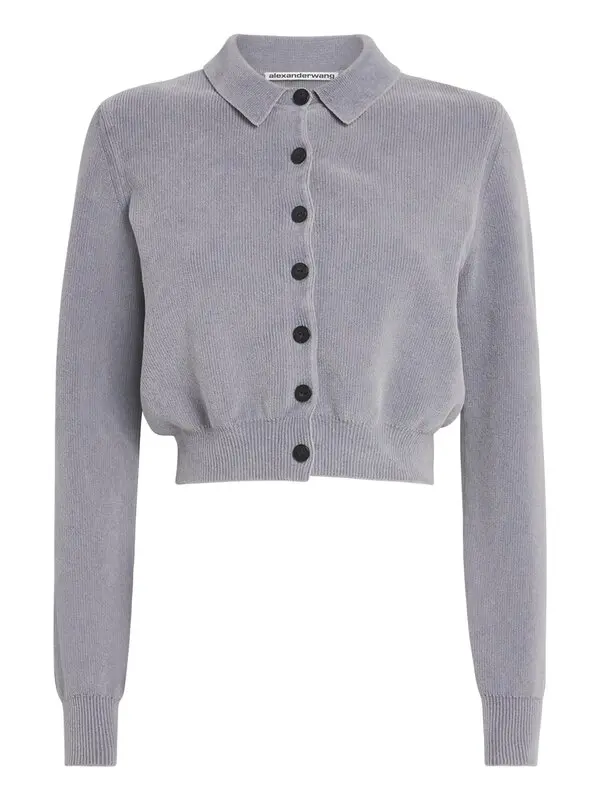 Alexander Wang Cotton-blend Chenille Cardigan - Grey