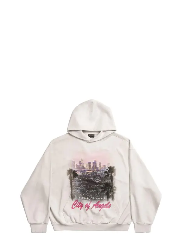 Balenciaga City Of Angels Medium Fit Hoodie - White