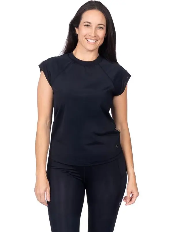 LINE IN THE SAND Swim & Sport Short Sleeve Top - Ink