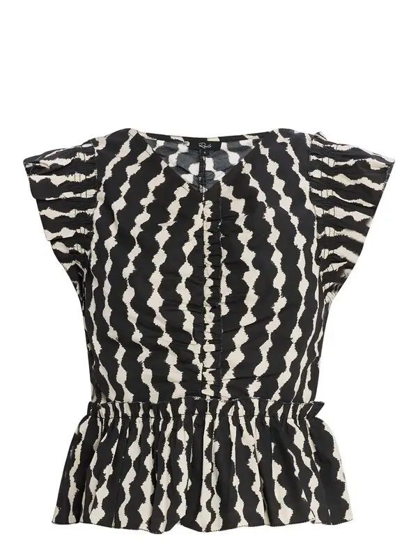 Rails Cali Peplum Blouse - Painted Noir