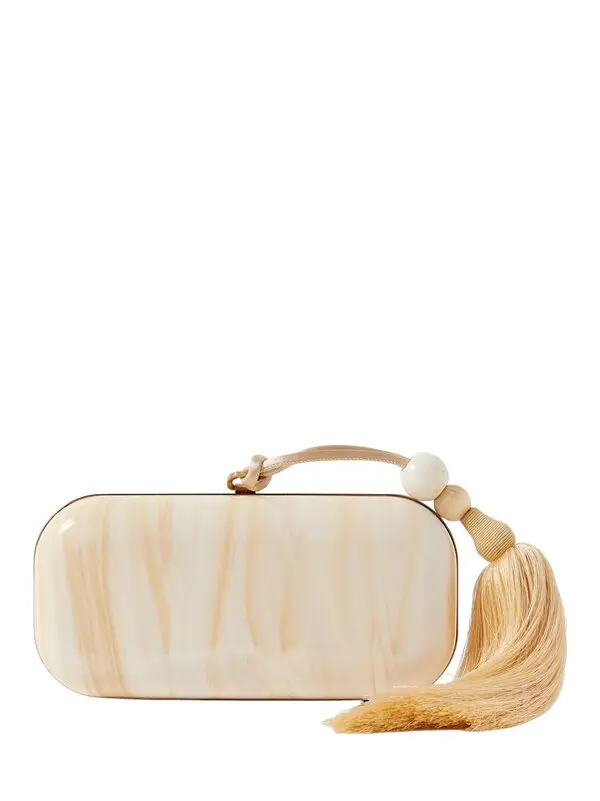 Cult Gaia Yasmin Tasseled Clutch - Neutrals