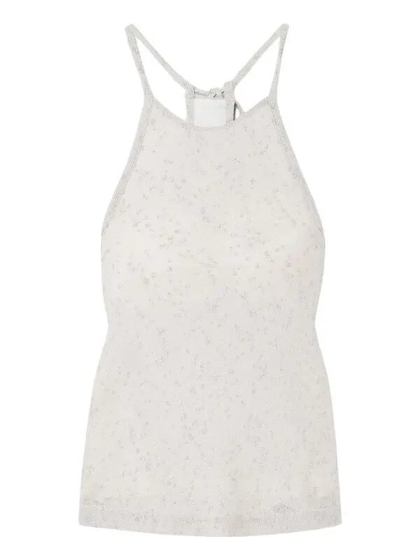 Christopher Esber Imber Halterneck Metallic Jersey Top - Silver