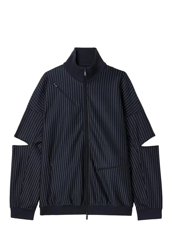 Tibi Oversized Pinstriped Track Jacket - Blue