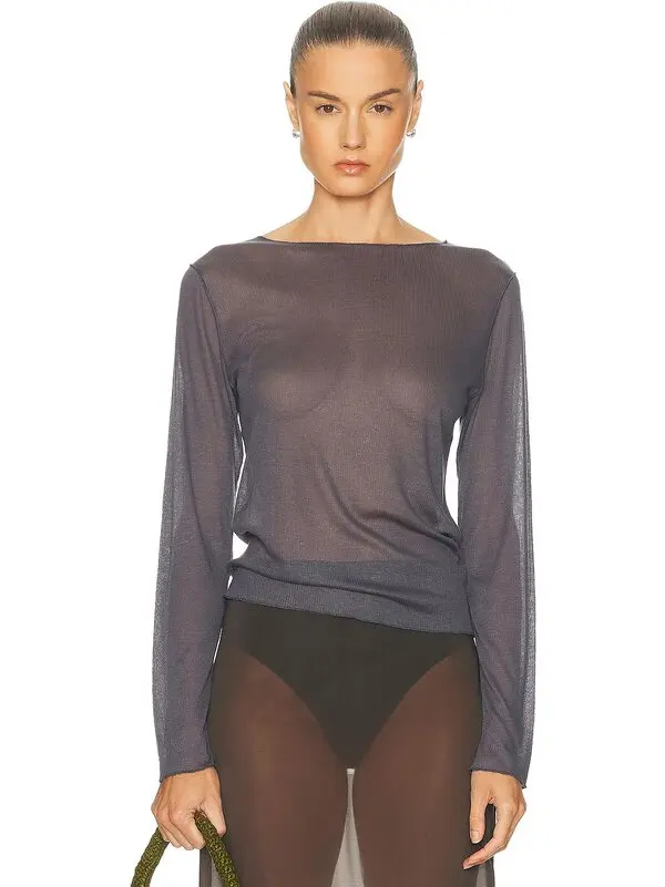 DEIJI STUDIOS Knit Long Sleeve Top - Steel