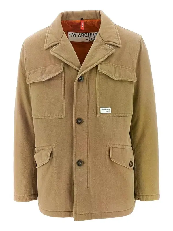 FAY Buttoned Flap-pocket Jacket - Brown