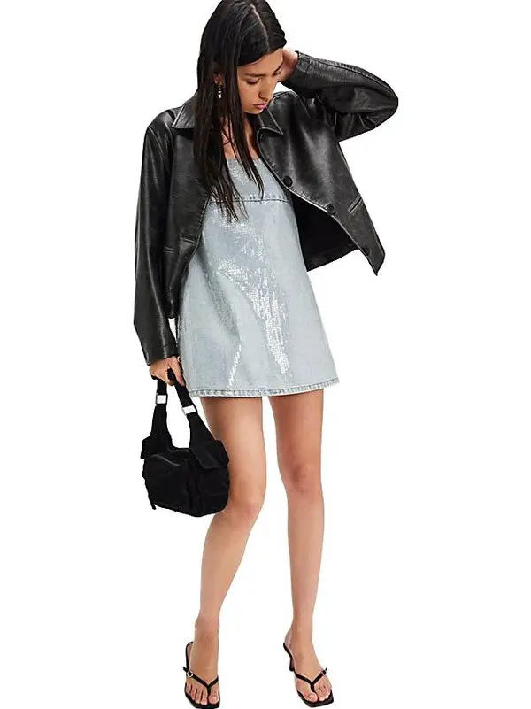 Retrofete Nadiya Denim Mini Dress - Blue