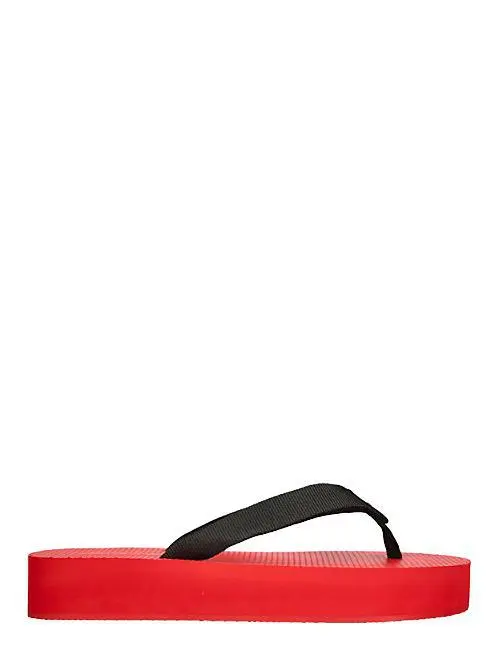THE ROW Dune Flatform Sandals - Red Comb