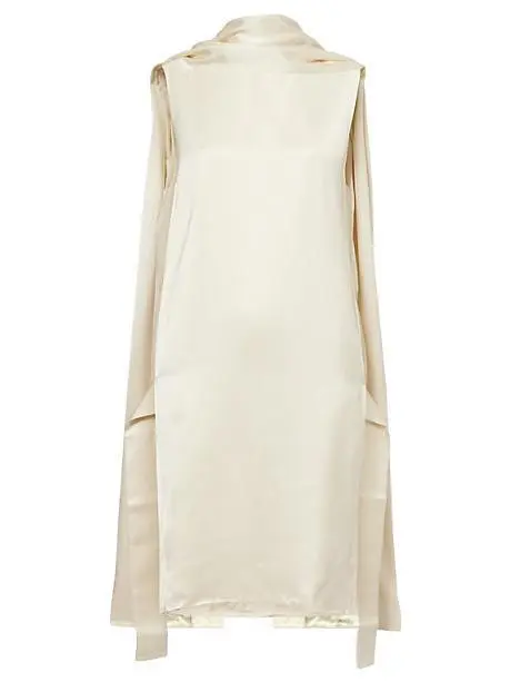 TOTÊME Woven Midi Dress With Scarf - Ecru