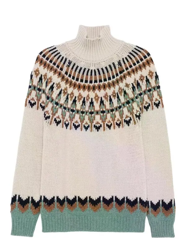 DONDUP Fair-isle Turtleneck Sweater - Neutrals