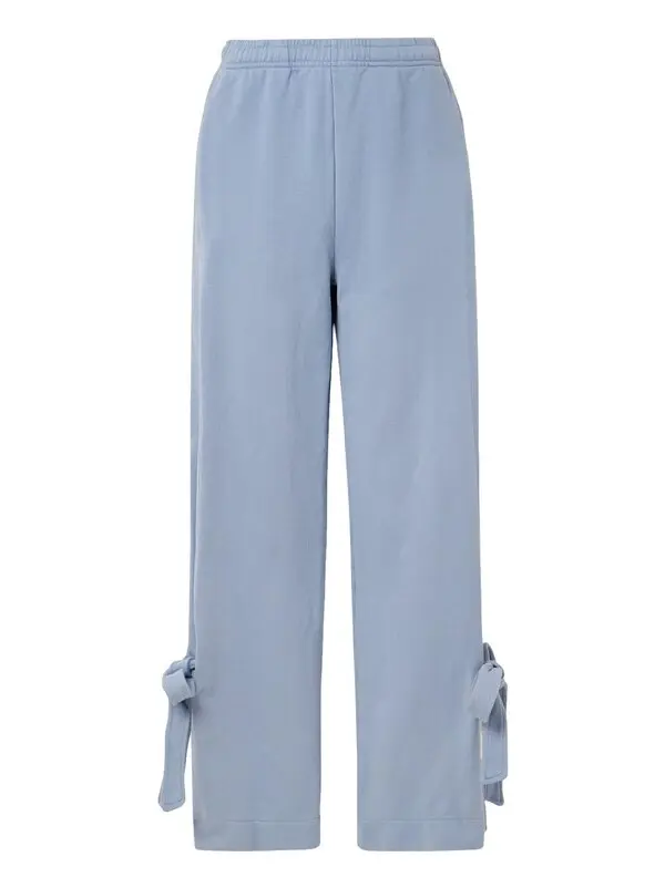 JW Anderson Tie-detailed Cotton-jersey Straight-leg Track Pants - Blue