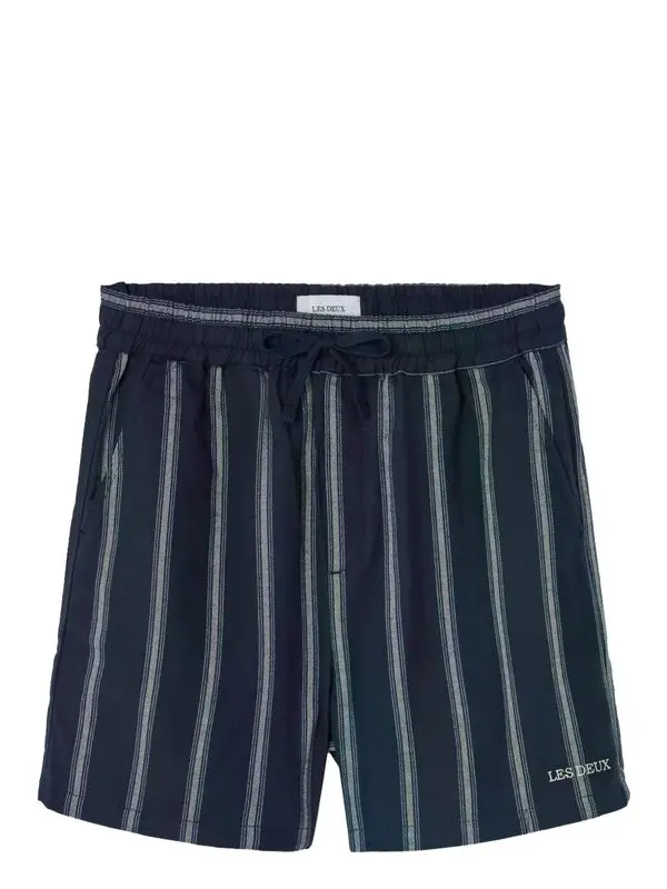LES DEUX Lawson Striped Drawstring Shorts - Blue