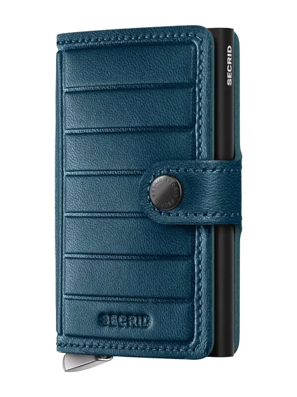 SECRID Leather Embossed Lines Miniwallet - Blue