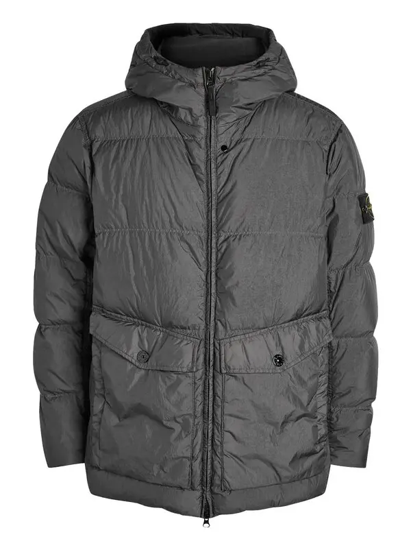 Stone Island Ripstop Hooded Shell Jacket - Grey