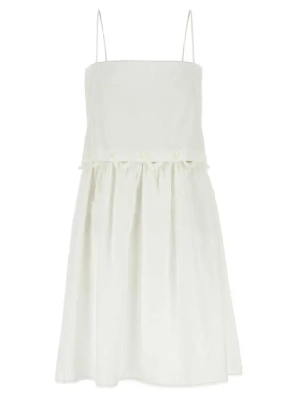 Miu Miu Poplin Mini Dress - White