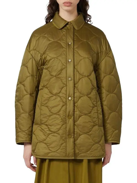 MM BY MAX MARA Zante Nylon Quilted Coat - Olive Green