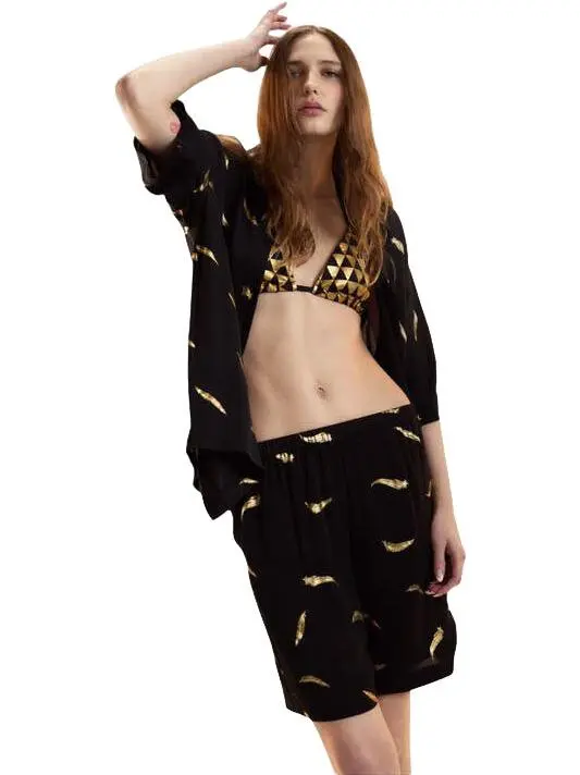 Cynthia Rowley Amalfi Foil Shorts - Black