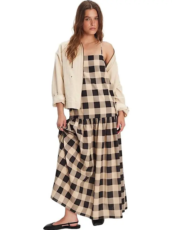 SER.O.YA Aydan Linen Maxi Dress - Large Gingham