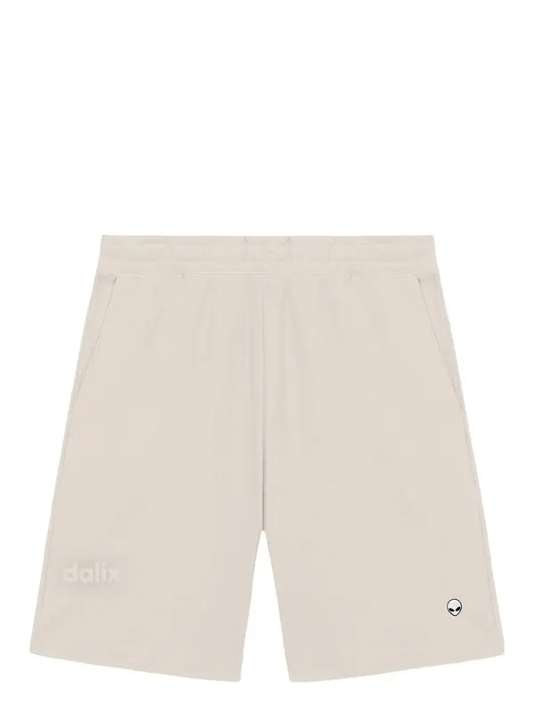 DALIX Pique Shorts With Alien Design - Bone