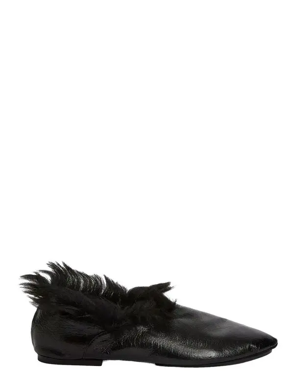JIL SANDER Leather Ballet Flats - Black
