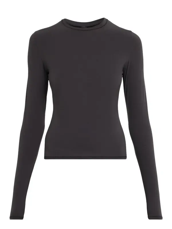 SKIMS Fits Everybody Crewneck Long-sleeve T-shirt - Onyx