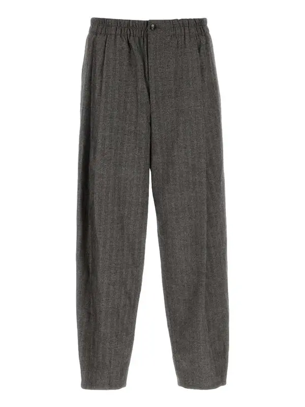 Giorgio Armani Stretch Wool-blend Trousers - Grey