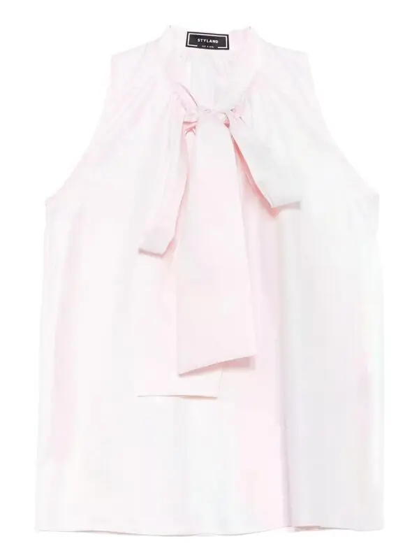 STYLAND Bow-neck Sleeveless Top - Pink