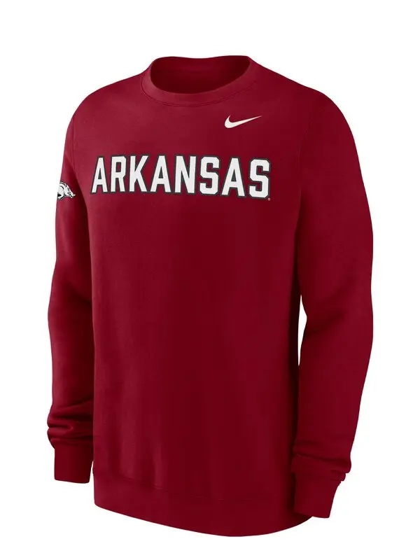 Nike Arkansas Club Fleece Crew-neck Sweatshirt - Red