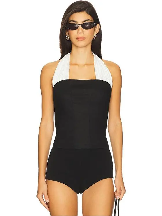 LOVERS AND FRIENDS Lorelie Top - Black & Ivory