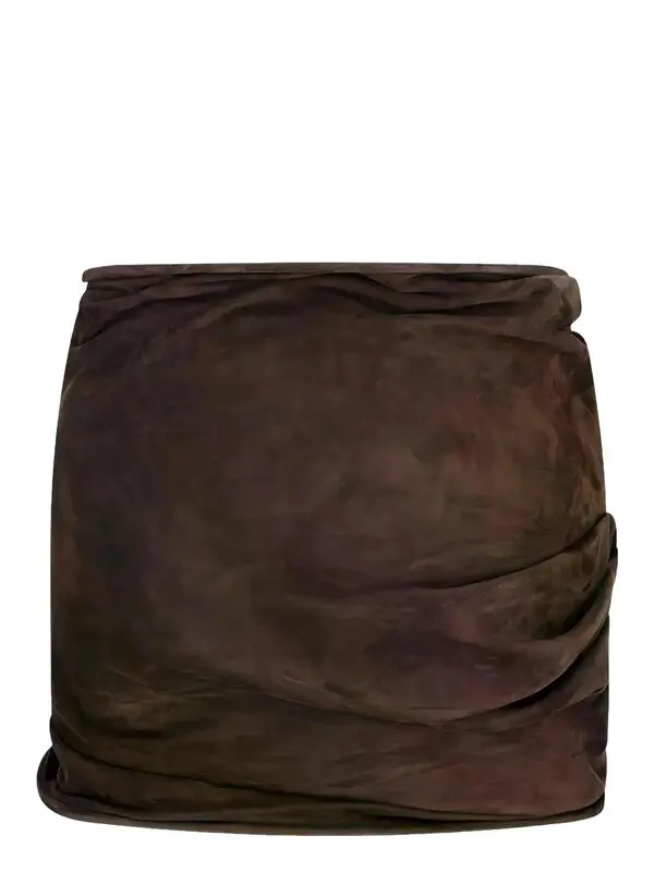 Magda Butrym Rose-detail Suede Mini Skirt - Brown