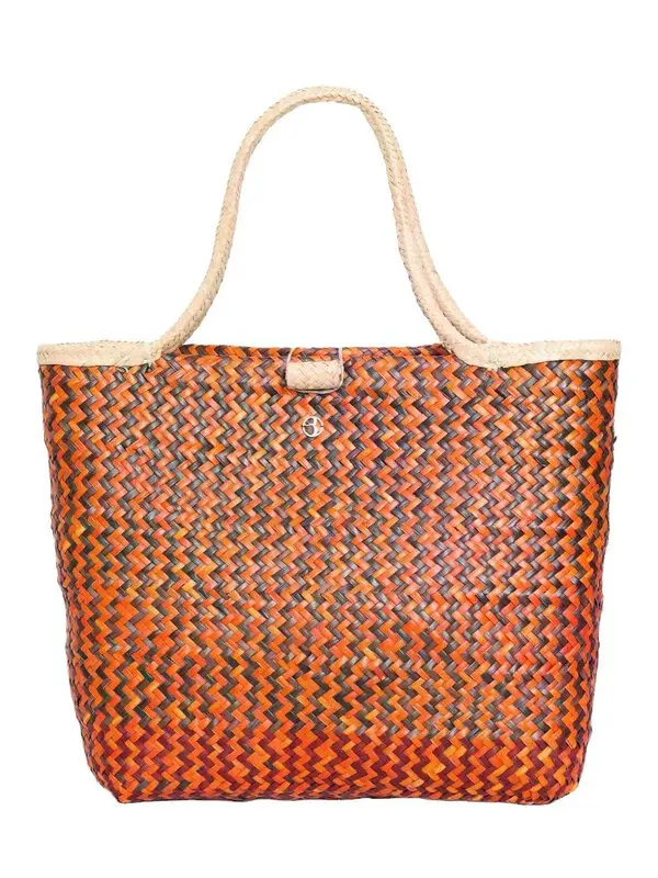 BRIGITTE Dandá Zigzag Beach Bag - Orange
