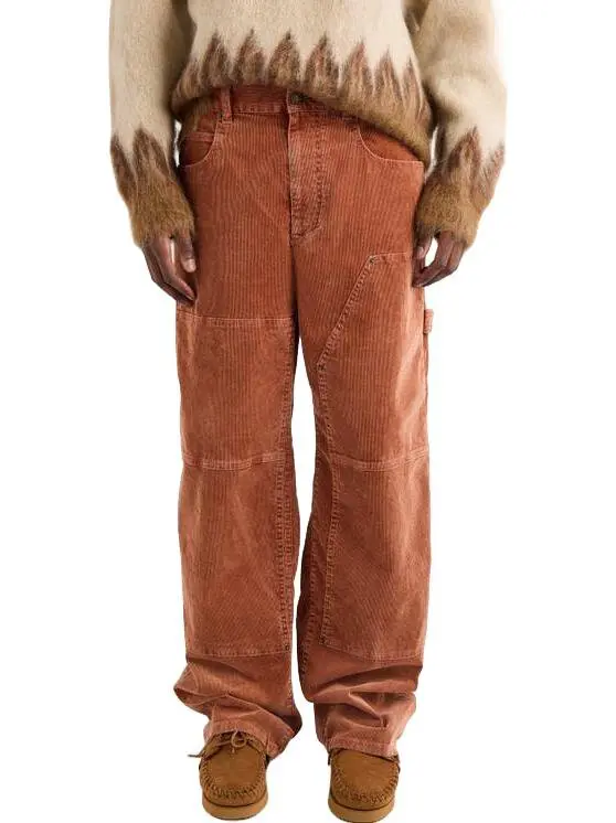 Isabel Marant Lorson Wide Leg Corduroy Pants - Rust