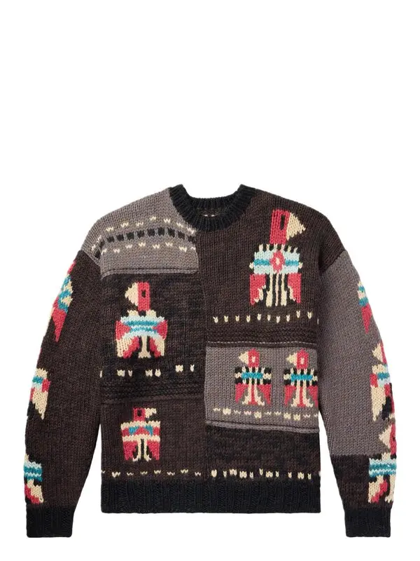 Kapital Jacquard-knit Wool Sweater - Brown