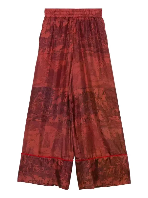 PIERRE-LOUIS MASCIA Printed Silk Trousers - Red