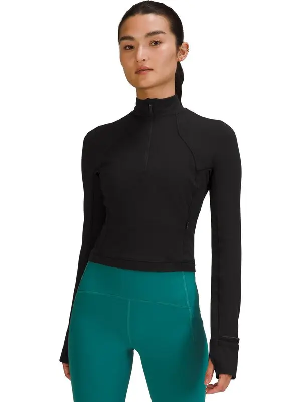 Lululemon Rulu Cropped Half Zip - Black