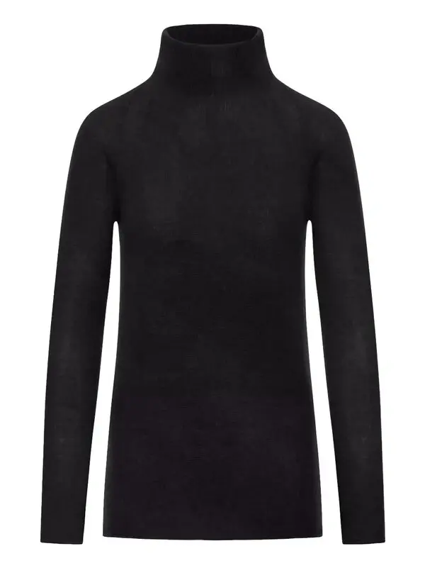 ROBERTO COLLINA Ribbed Turtleneck Cashmere Sweater - Black