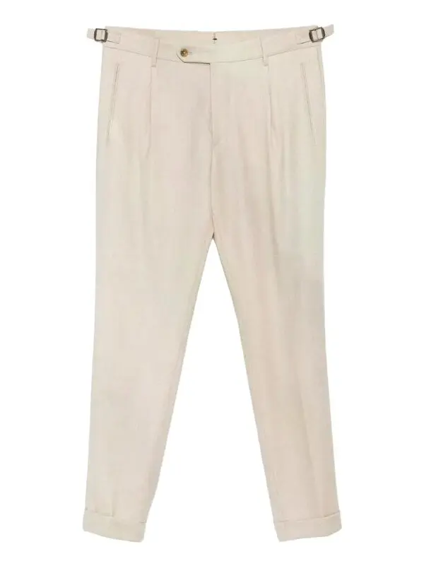 BERWICH Pleated Side-buckle Trousers - Neutrals