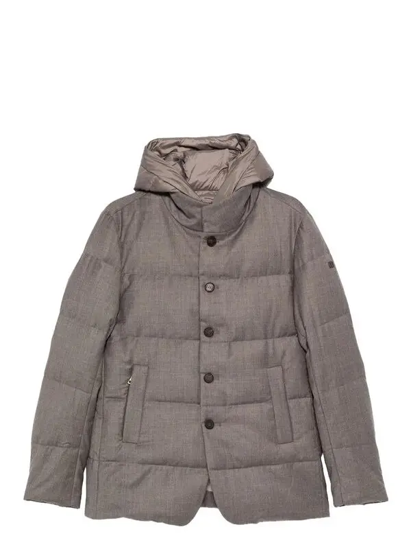 DUNO Quilted Buttoned Outerwear - Grey