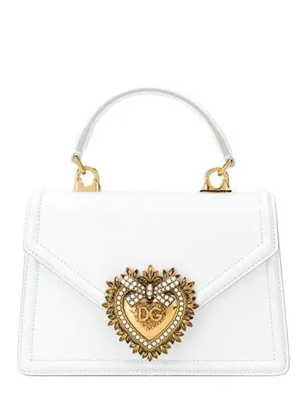 Dolce & Gabbana Devotion Small Leather Handbag - White