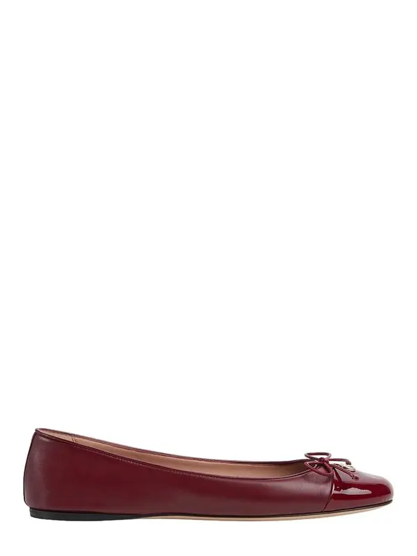 Gucci New Marmont Gg Nappa Leather Ballerina Flats - Lacquer