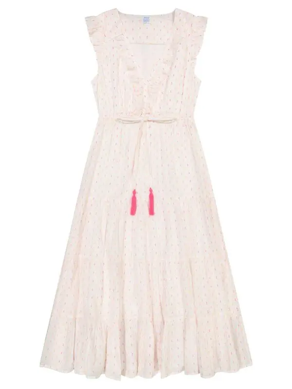 MER ST. BARTH Giselle Maxi Dress - Neon Swiss Dot