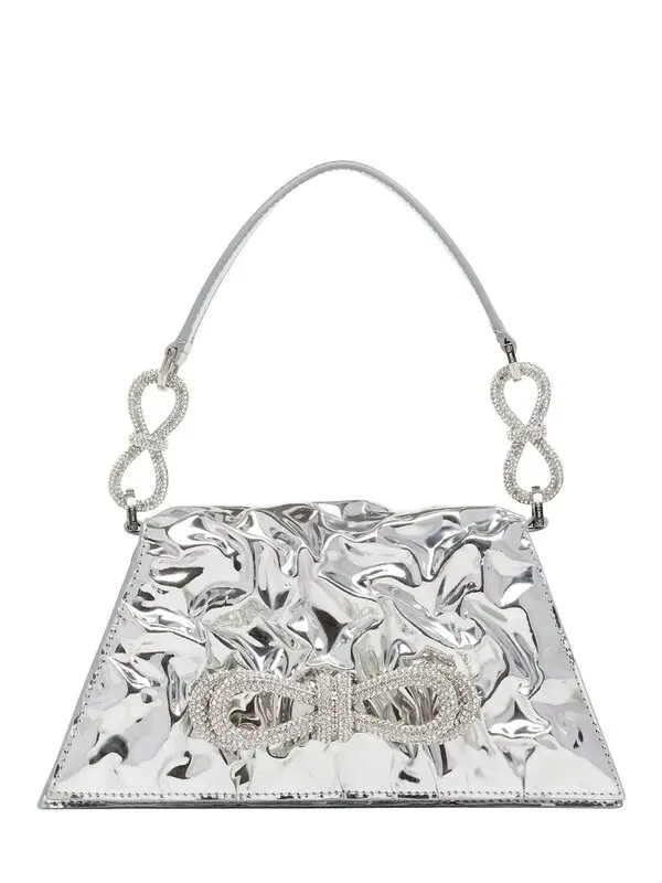 Mach & Mach Samantha Bow Mirror Leather Top-handle Bag - Silver