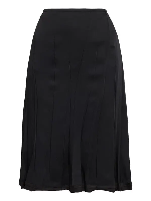 JIL SANDER Fluid Raw-edge Trimmed Knee-length Skirt - Black