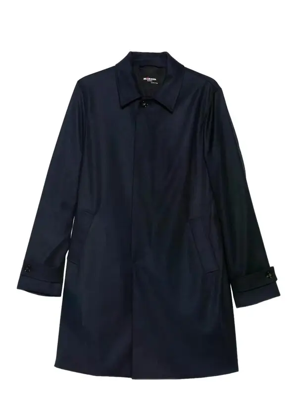 Kiton Button-cuff Wool Coat - Blue