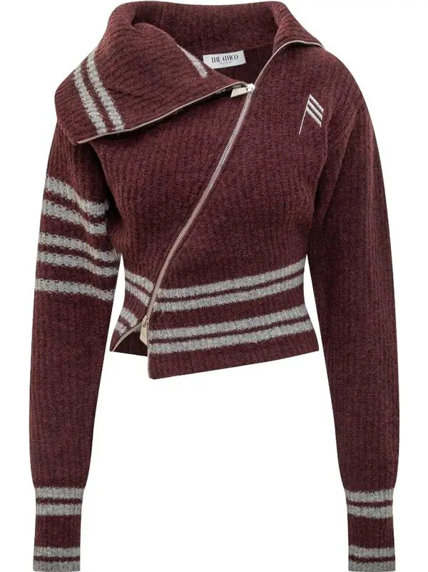 Attico Striped Cardigan - Red