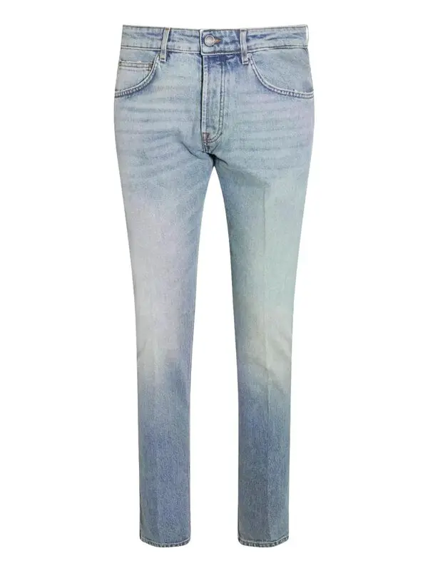 LARDINI Faded-wash Straight Leg Jeans - Blue