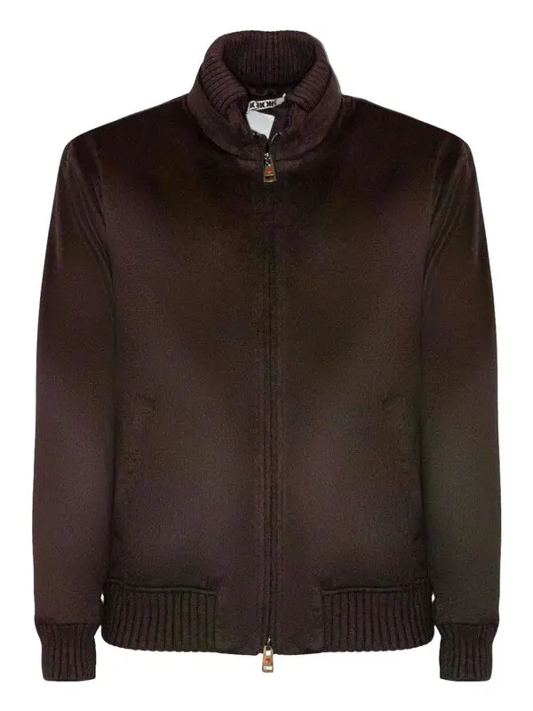 KIRED Cashmere Zip-front Jacket - Brown