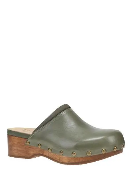 Dansko Andie Leather Platform Mule - Olive Calf
